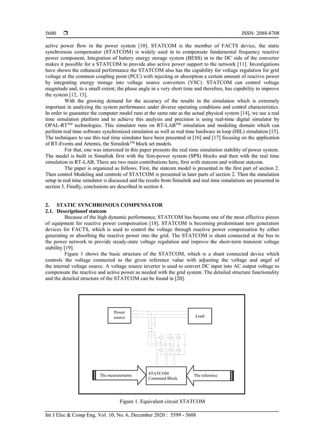 Real-Time simulation of static synchronous condenser for compensation of reactive power | PDF