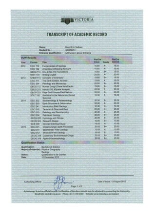 Academic Transcript | PDF