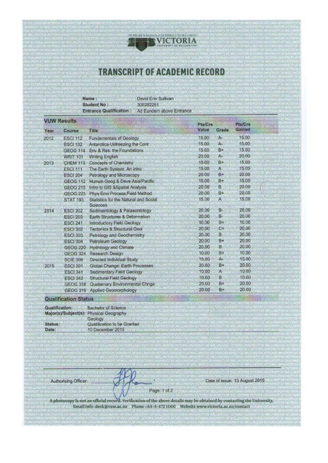 Academic Transcript | PDF