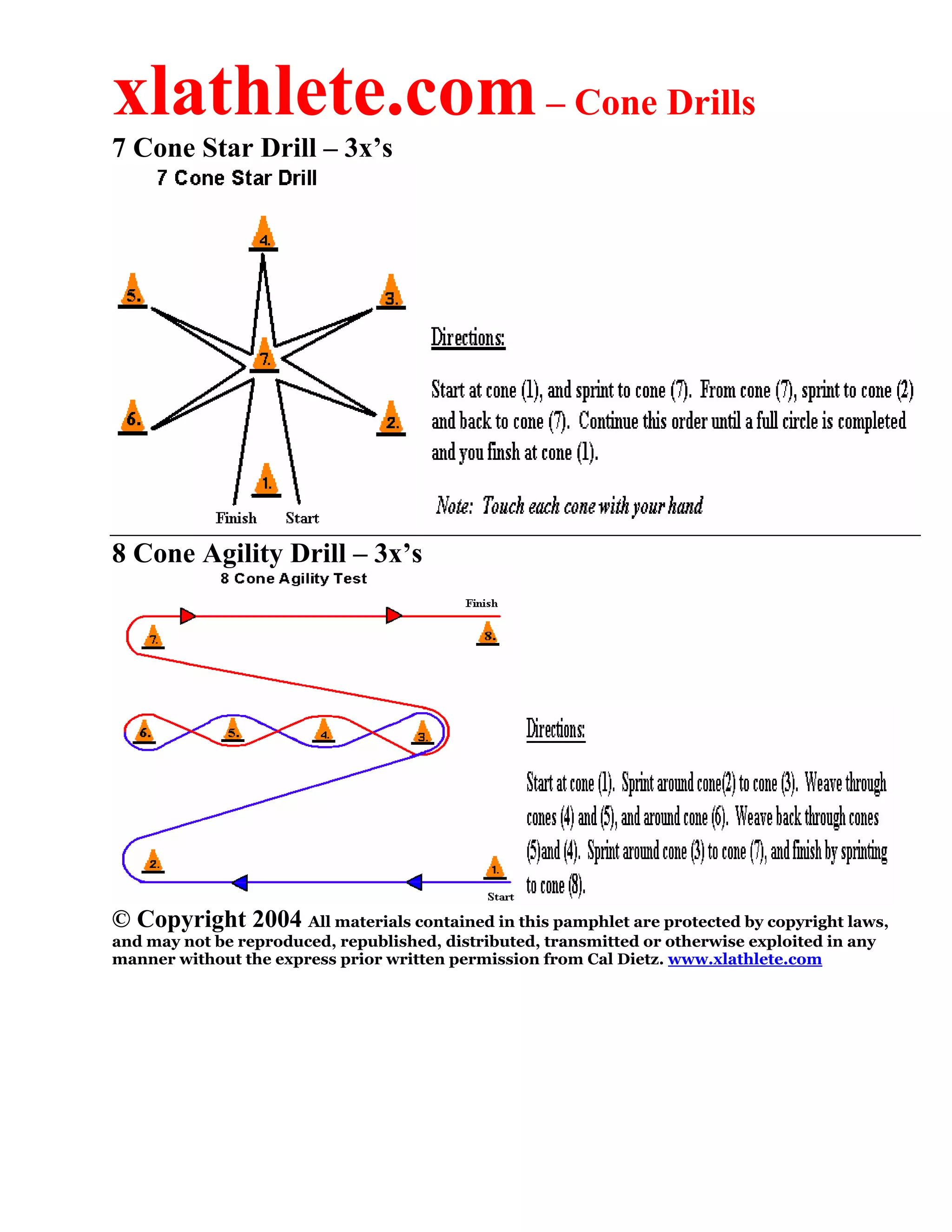 Athlete Cone Agility Training Drills Full List | PDF