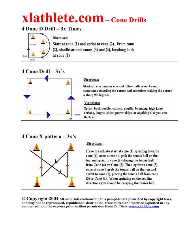 Athlete Cone Agility Training Drills Full List | PDF | Sports Equipment ...