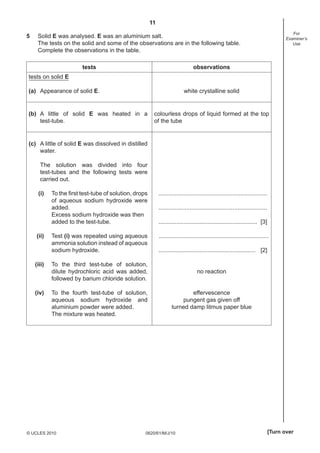 0620 s10 qp_61 | PDF | Educational Assessment | Education