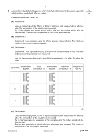 0620 w13 qp_62 | PDF | Educational Assessment | Education