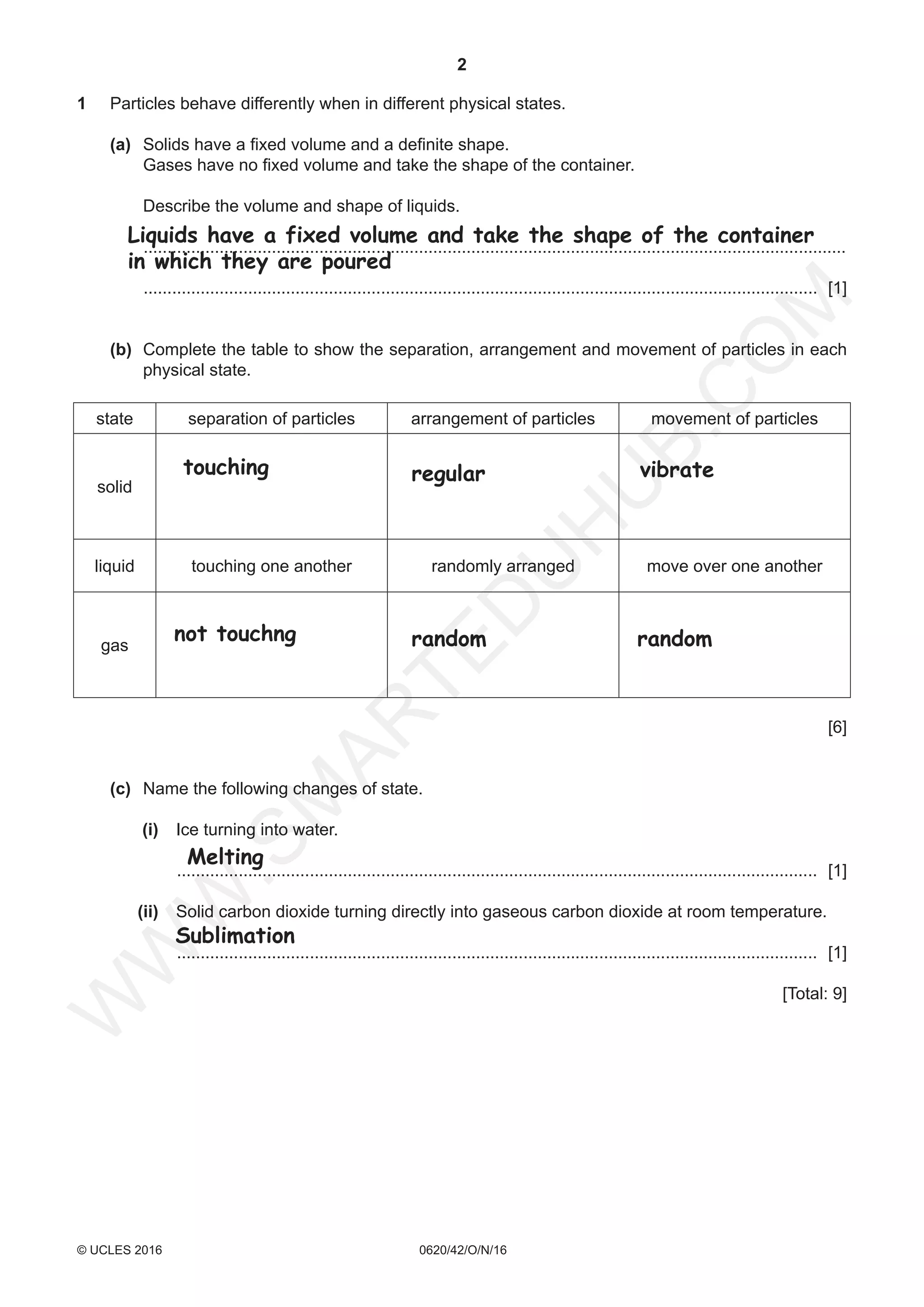 Solved 0620 w16 qp_42-IGCSE Chemistry solved past paper | PDF
