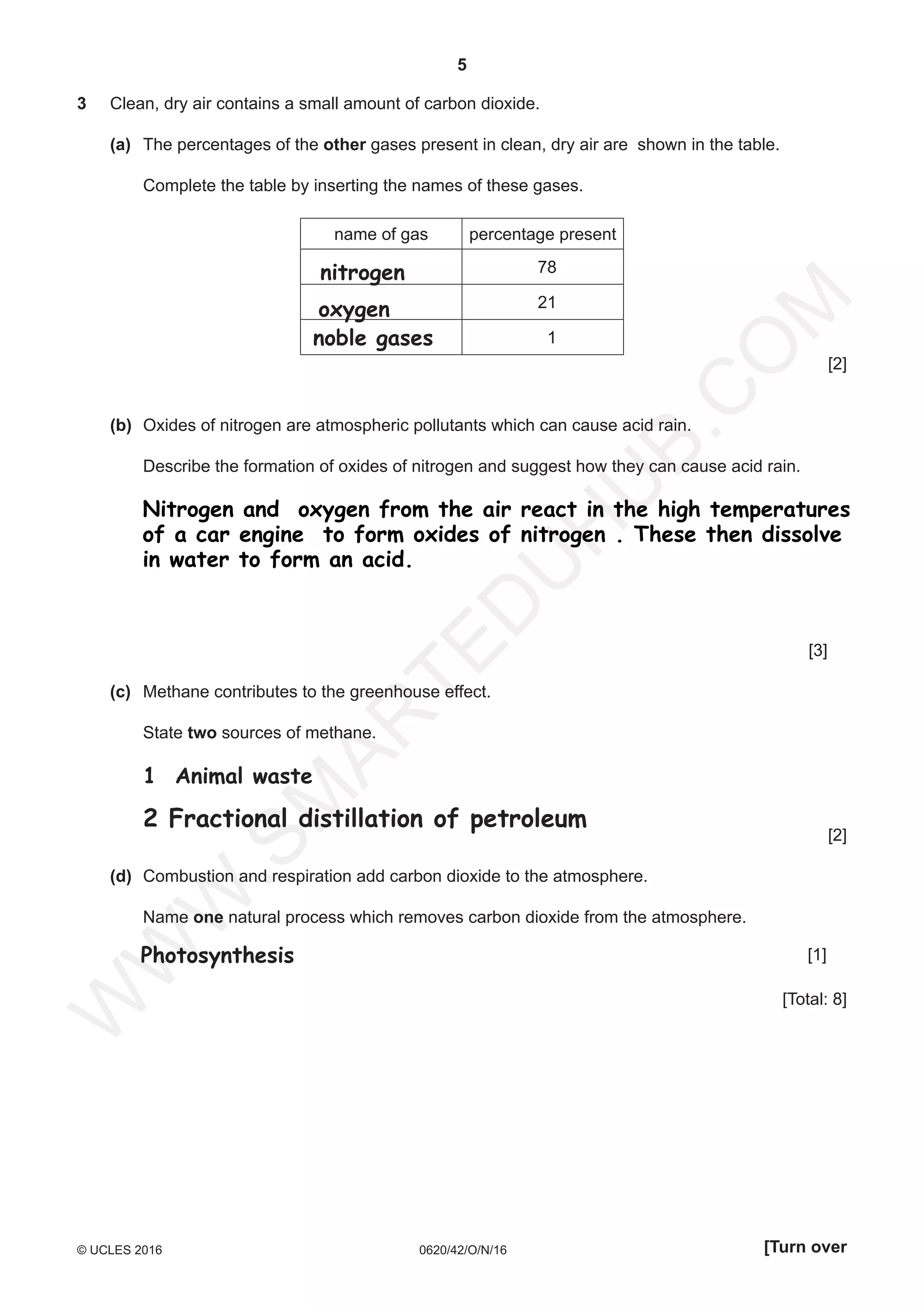 Solved 0620 w16 qp_42-IGCSE Chemistry solved past paper | PDF
