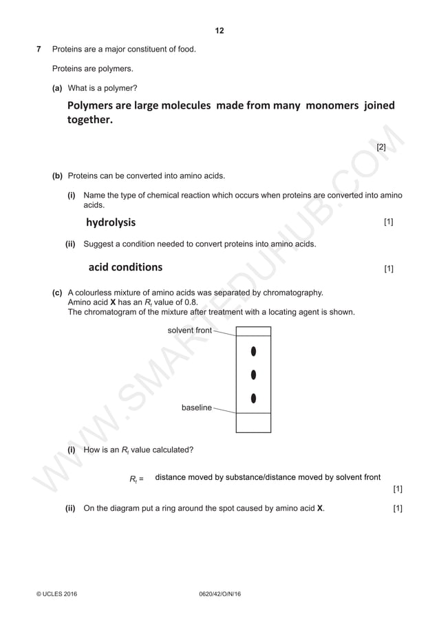 Solved 0620 w16 qp_42-IGCSE Chemistry solved past paper | PDF ...