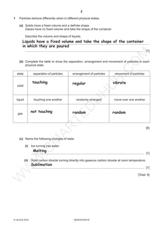 Solved 0620 w16 qp_42-IGCSE Chemistry solved past paper | PDF