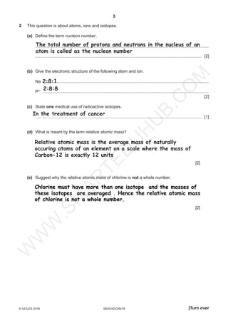 Solved 0620 w16 qp_42-IGCSE Chemistry solved past paper | PDF