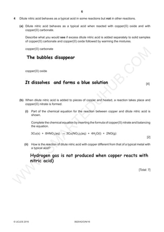 Solved 0620 w16 qp_42-IGCSE Chemistry solved past paper | PDF