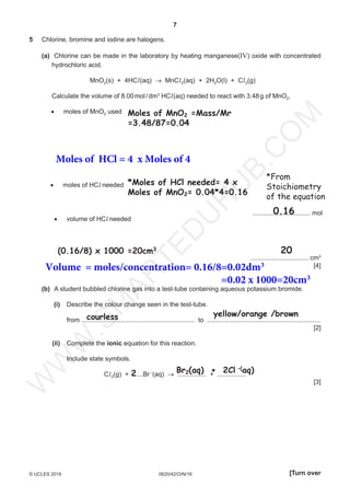 Solved 0620 w16 qp_42-IGCSE Chemistry solved past paper | PDF