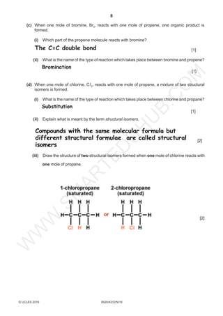 Solved 0620 w16 qp_42-IGCSE Chemistry solved past paper | PDF