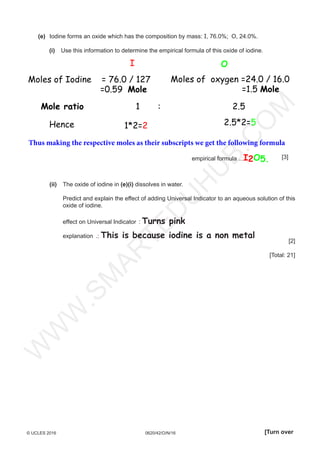 Solved 0620 w16 qp_42-IGCSE Chemistry solved past paper | PDF