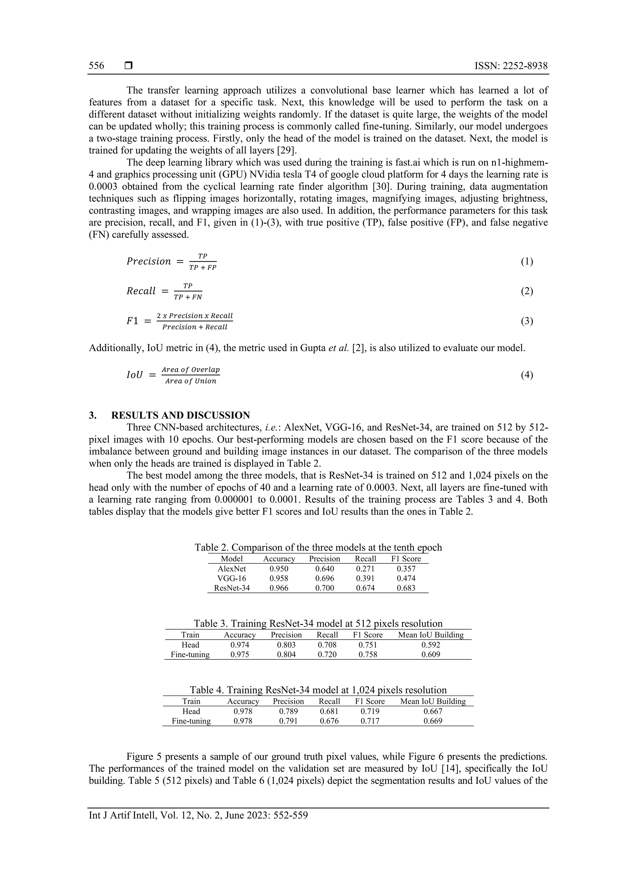 Masking preprocessing in transfer learning for damage building detection | PDF