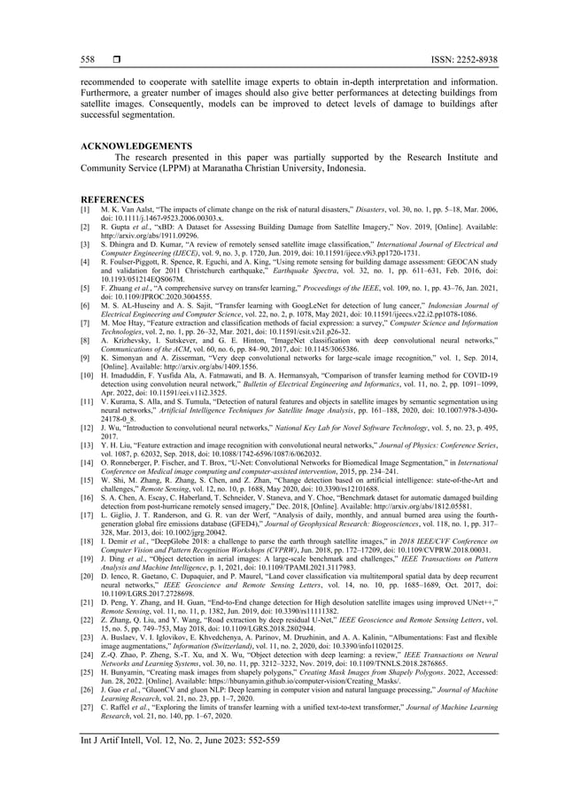 Masking preprocessing in transfer learning for damage building detection | PDF