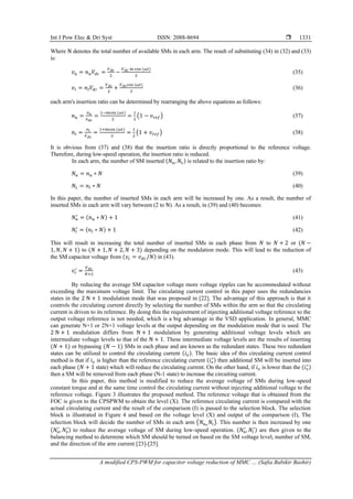 A modified CPS-PWM for capacitor voltage reduction of MMC based variable speed drive | PDF