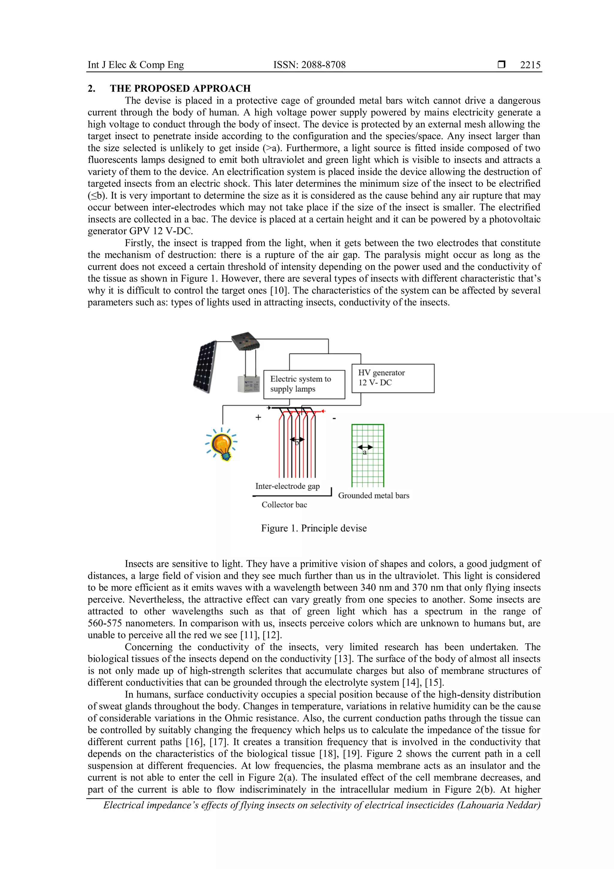Electrical impedance’s effects of flying insects on selectivity of ...