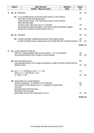 Physics 0625 - Paper 3 version 2 - Mark scheme - May Jun 2013 | PDF