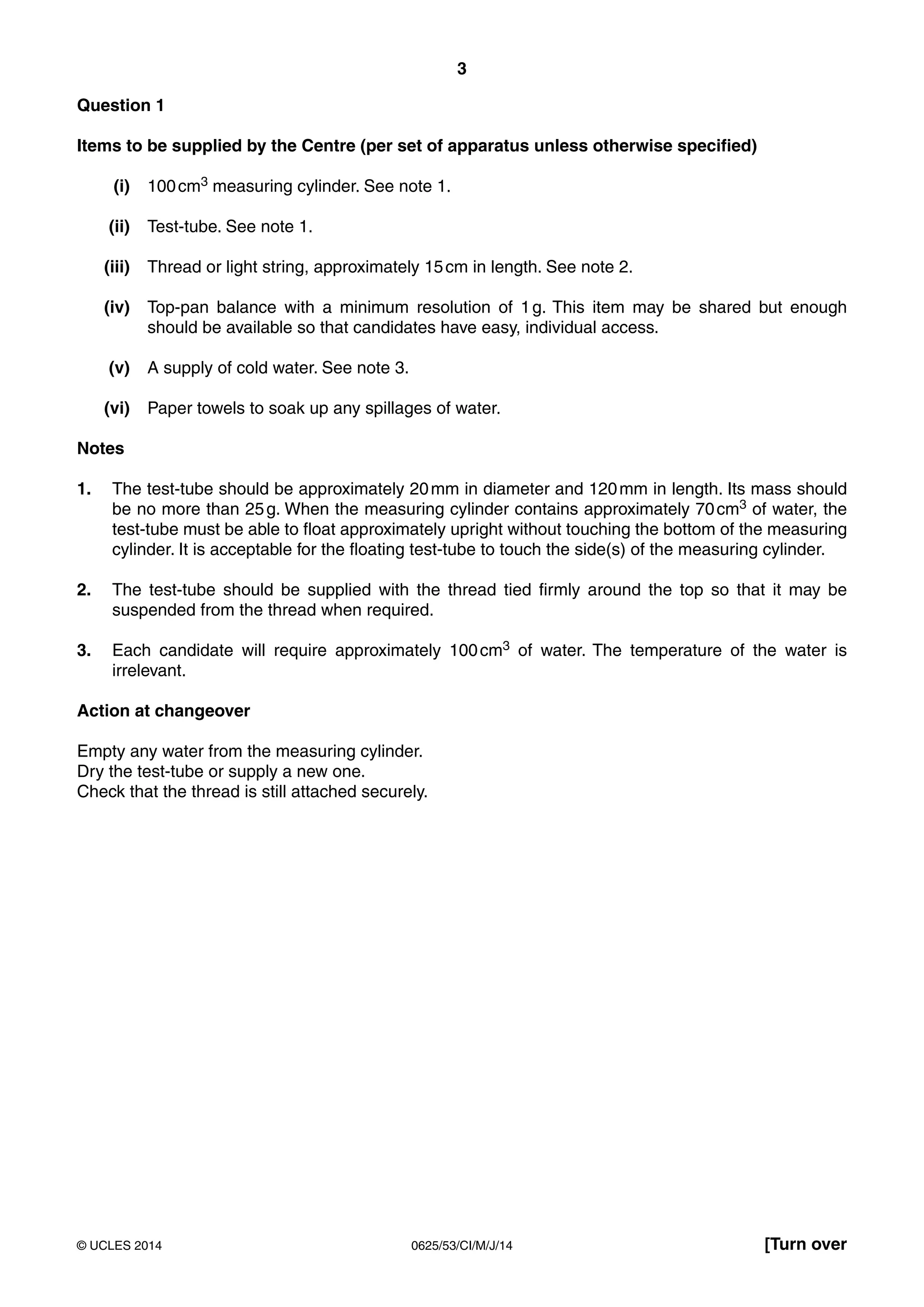 Physics 0625 - Paper 5 version 3 - Instruction - May Jun 2014 | PDF