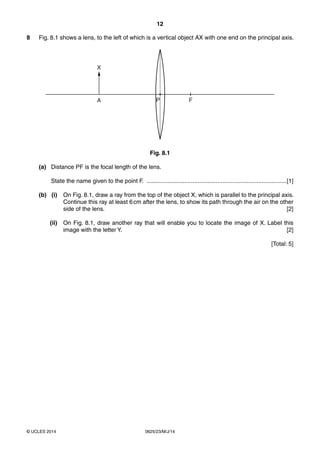 Physics 0625 - Paper 2 version 3 - Question Paper - May Jun 2014 | PDF