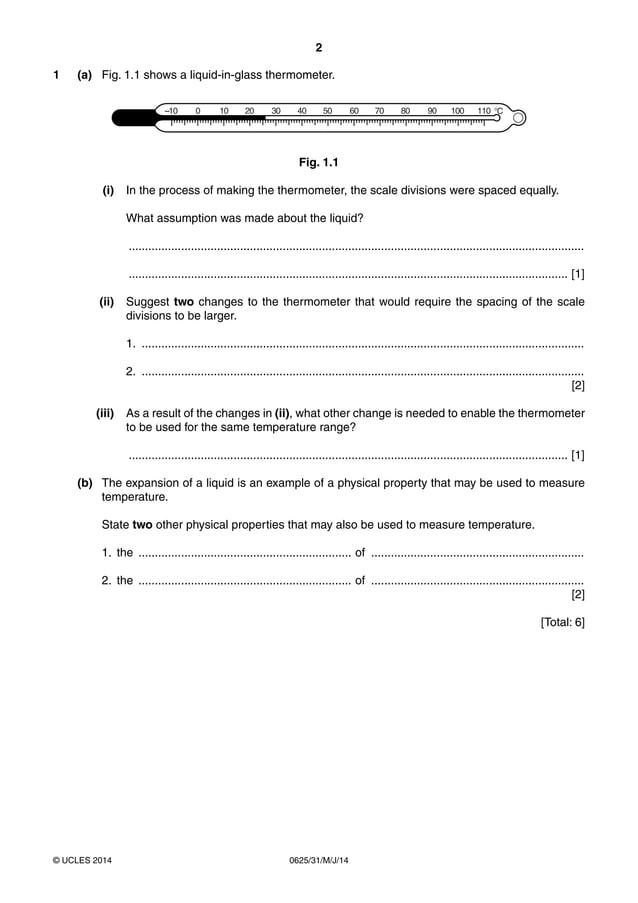 Physics 0625 - Paper 3 version 1 - Question Paper - May Jun 2014 | PDF