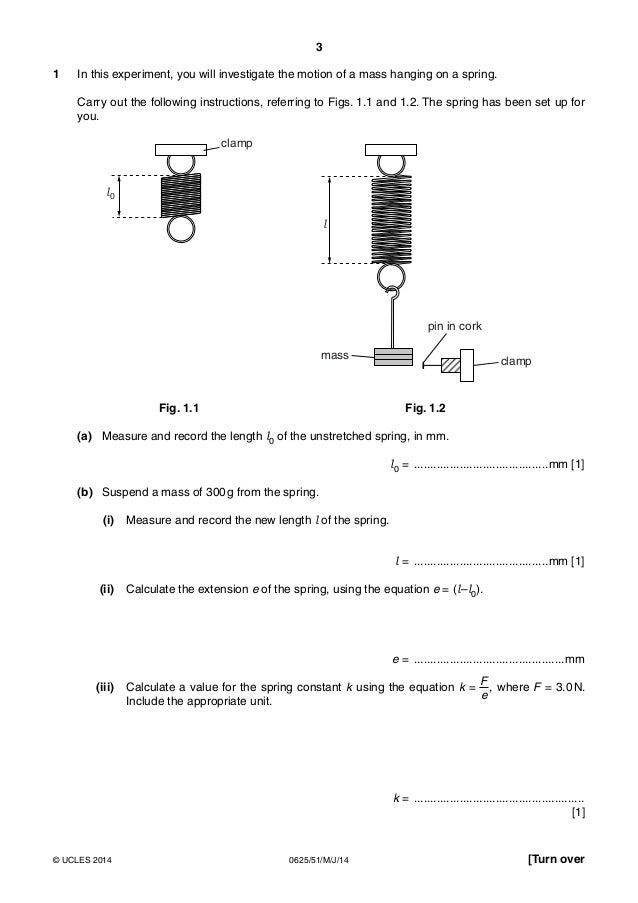 Physics 0625 - Paper 5 version 1 - Question Paper - May Jun 2014