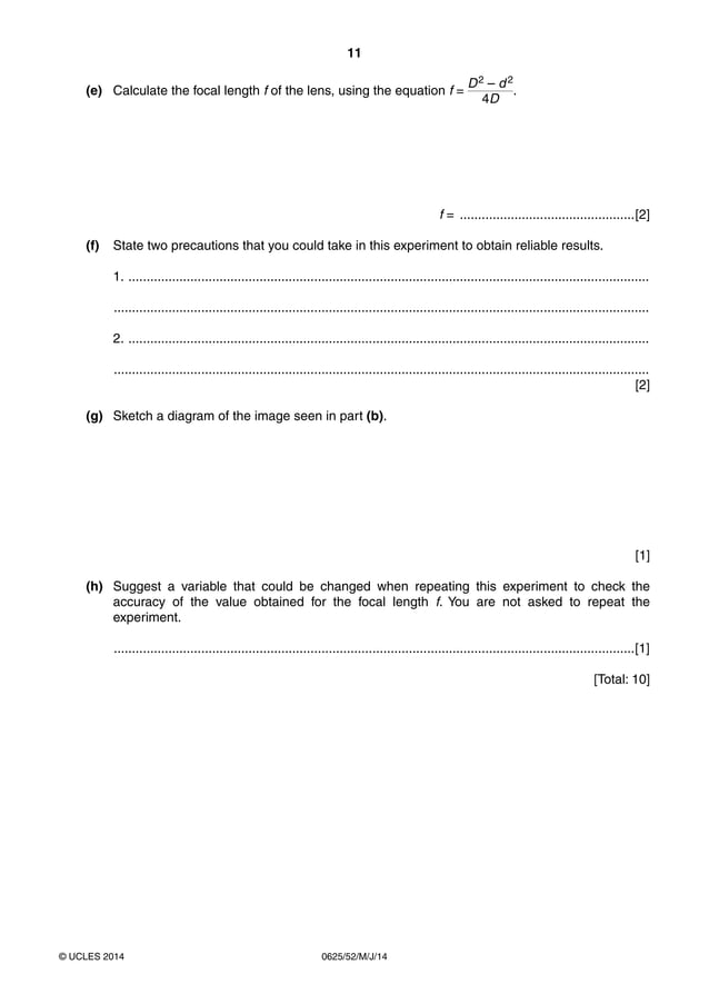 Physics 0625 - Paper 5 version 2 - Question Paper - May Jun 2014 | PDF ...