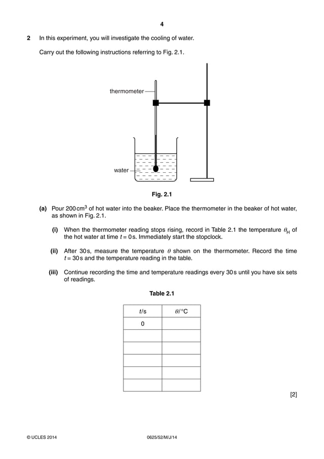 Physics 0625 - Paper 5 version 2 - Question Paper - May Jun 2014 | PDF ...