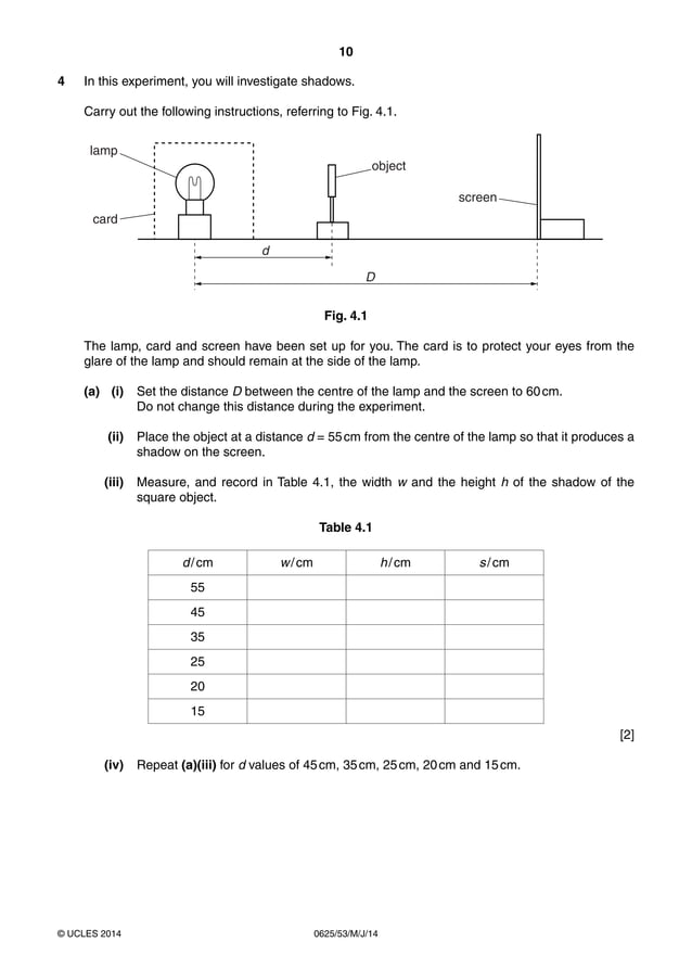 Physics 0625 - Paper 5 version 3 - Question Paper - May Jun 2014 | PDF
