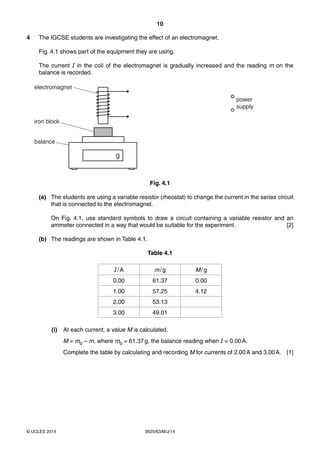 Physics 0625 - Paper 6 version 3 - Question Paper - May Jun 2014 | PDF