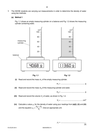 Physics 0625 - Paper 6 version 3 - Question Paper - May Jun 2014 | PDF