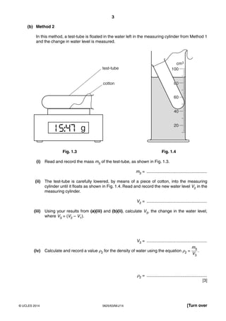 Physics 0625 - Paper 6 version 3 - Question Paper - May Jun 2014 | PDF