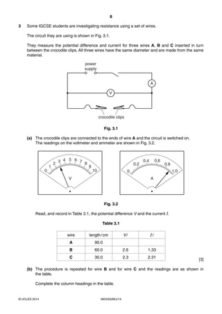 Physics 0625 - Paper 6 version 3 - Question Paper - May Jun 2014 | PDF