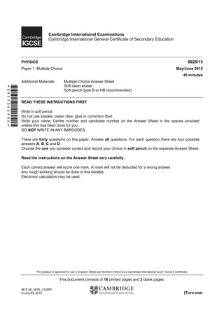 0625 s15 qp_13 | PDF
