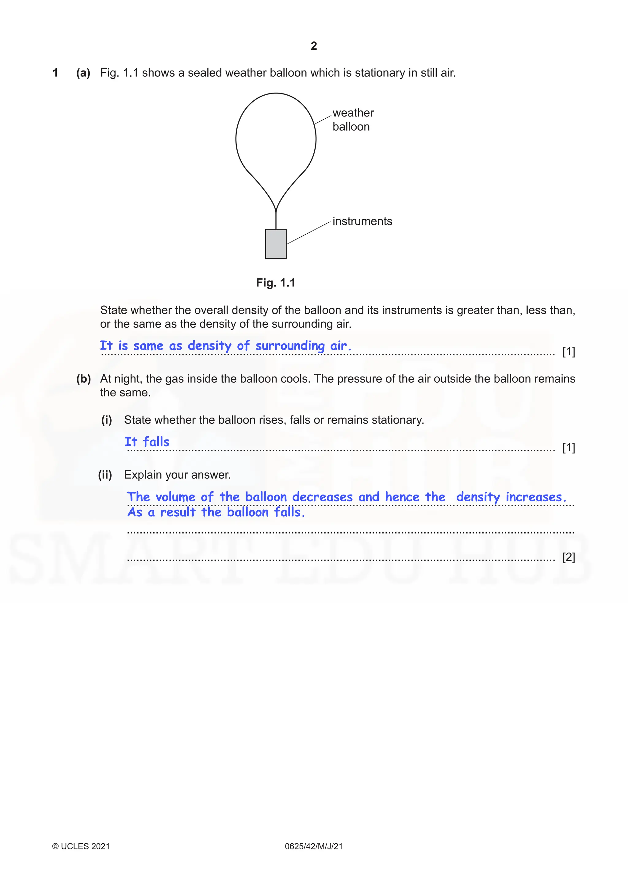 0625_s21_qp_42-Solved/ IGCSE Physics Past Exam Paper Solution | PDF