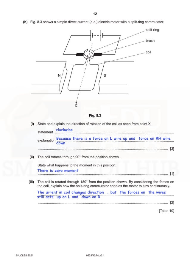 0625_s21_qp_42-Solved/ IGCSE Physics Past Exam Paper Solution | PDF