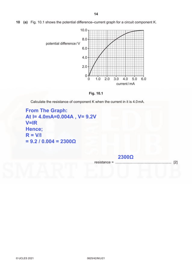 0625_s21_qp_42-Solved/ IGCSE Physics Past Exam Paper Solution | PDF