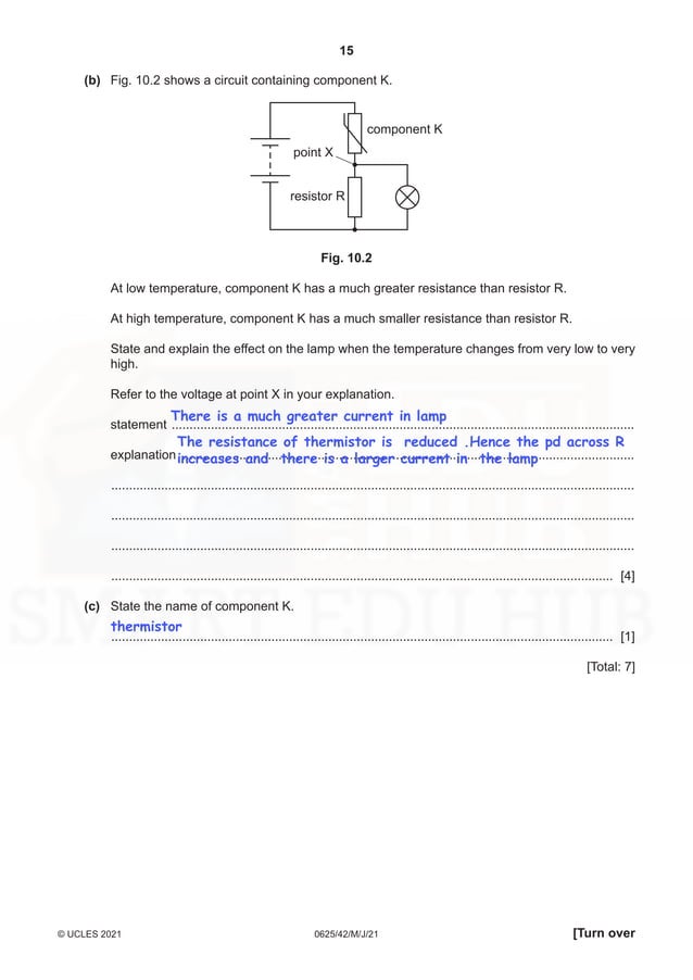 0625_s21_qp_42-Solved/ IGCSE Physics Past Exam Paper Solution | PDF