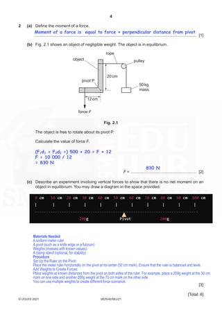 0625_s21_qp_42-Solved/ IGCSE Physics Past Exam Paper Solution | PDF