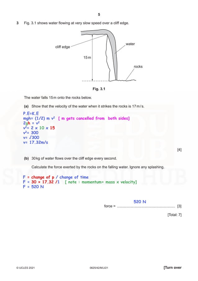 0625_s21_qp_42-Solved/ IGCSE Physics Past Exam Paper Solution | PDF