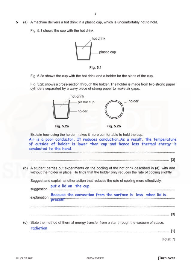 0625_s21_qp_42-Solved/ IGCSE Physics Past Exam Paper Solution | PDF