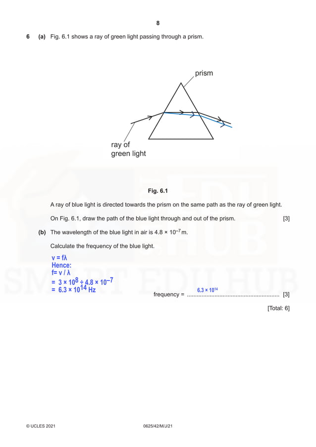 0625_s21_qp_42-Solved/ IGCSE Physics Past Exam Paper Solution | PDF