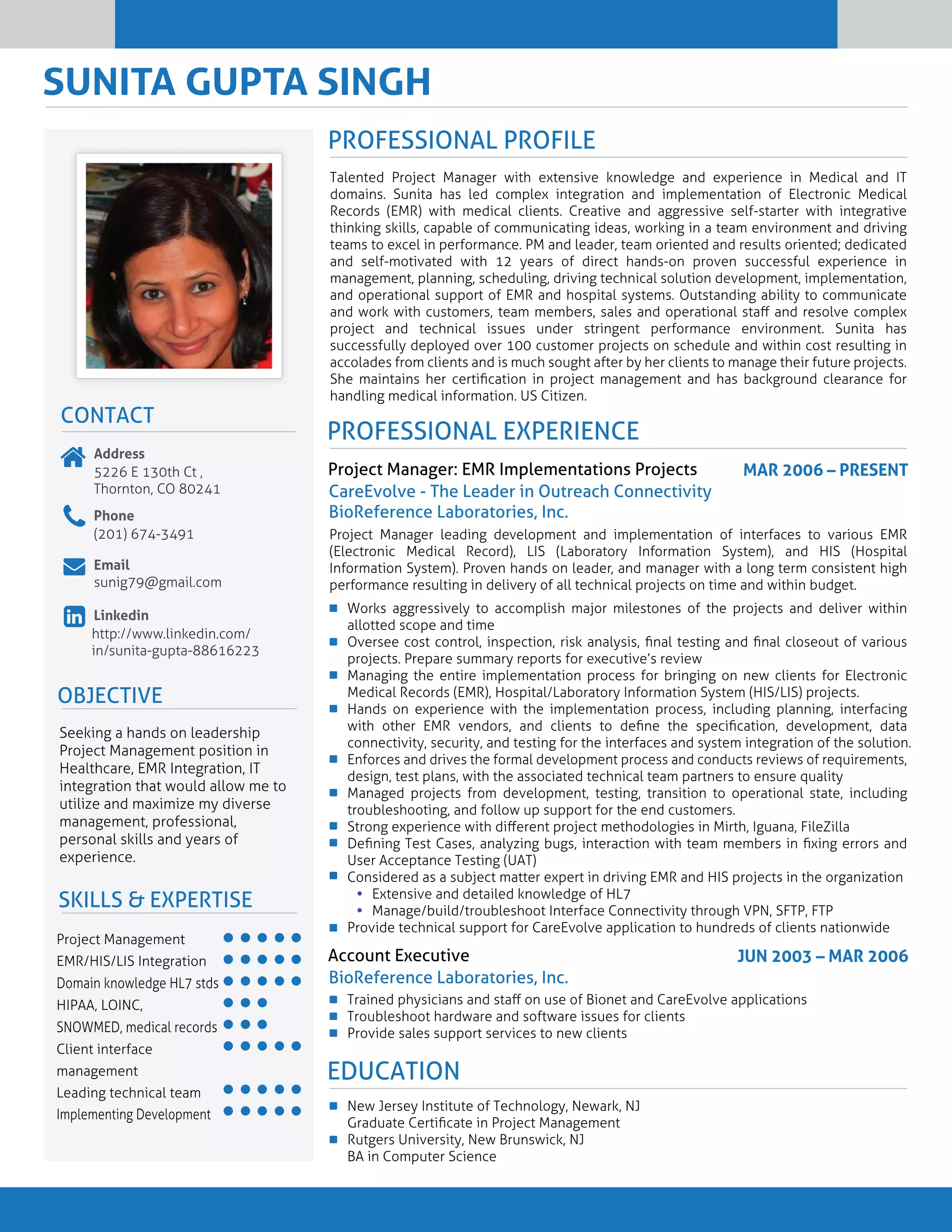 SunitaResume_Management_2017 | PDF