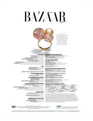 Harper's Bazaar Arabia - September 2016 Masthead | PDF