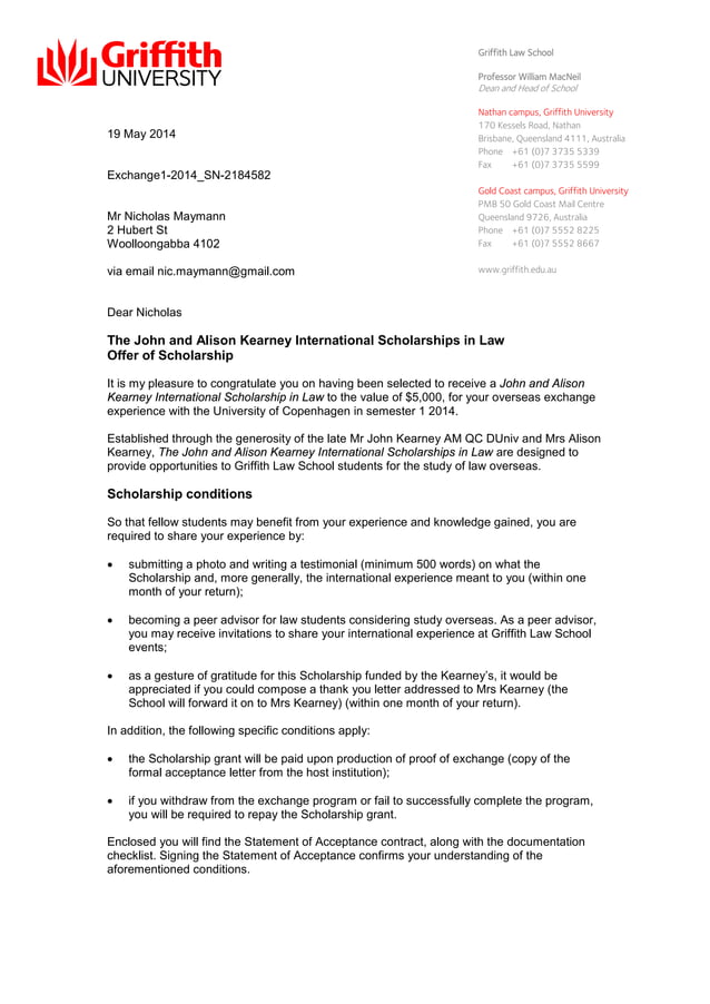 Scholarship Letter of Success | PDF | Student Financial Aid | Financial ...