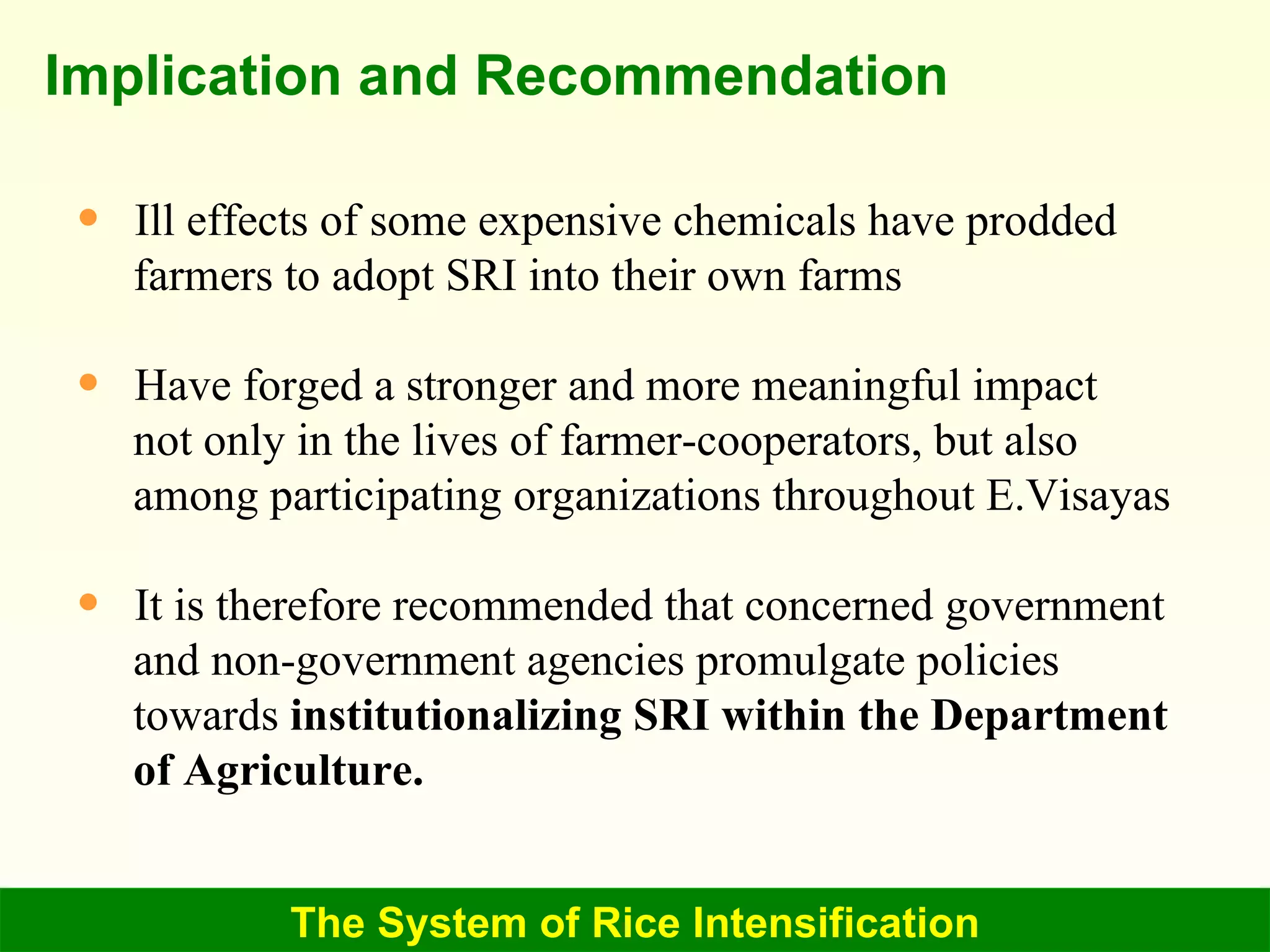 0630 System of Rice Intensification (SRI) On–Farm Trials in Eastern ...