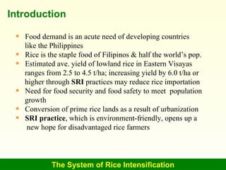 0630 System of Rice Intensification (SRI) On–Farm Trials in Eastern ...