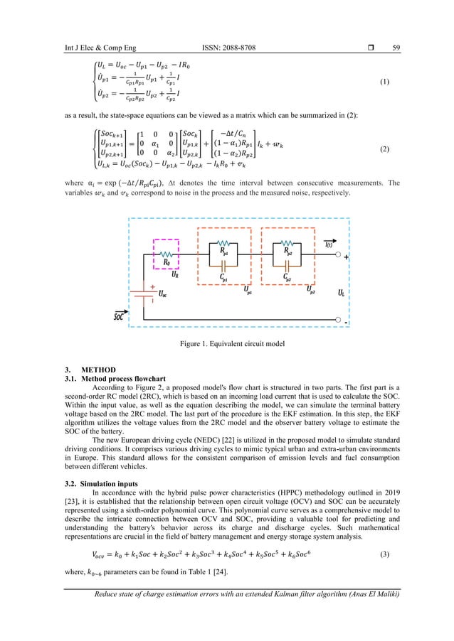 Reduce state of charge estimation errors with an extended Kalman filter algorithm | PDF