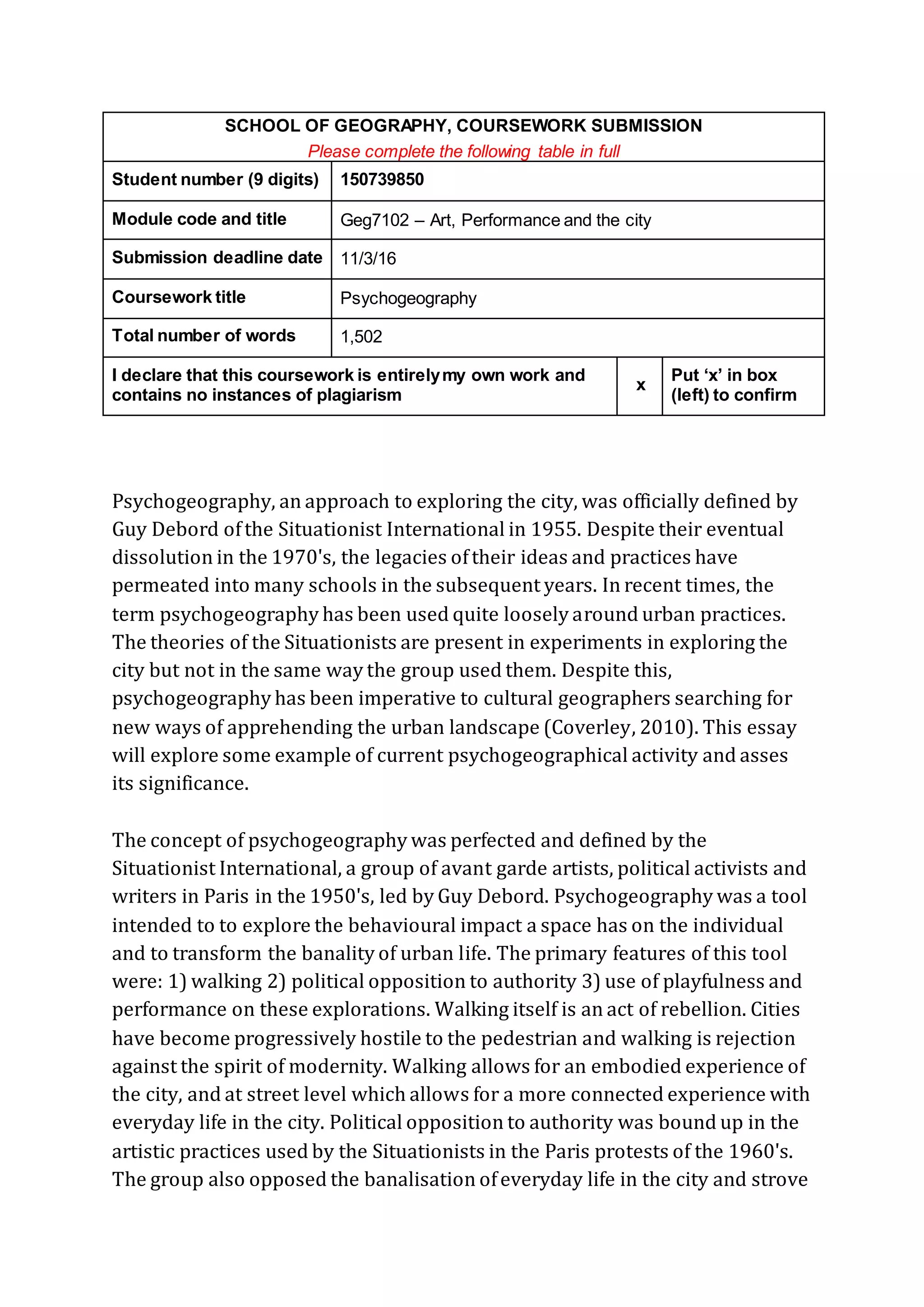Psychogeography | DOCX