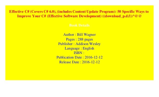 Effective C Covers C 60 Includes Content Update Program 50