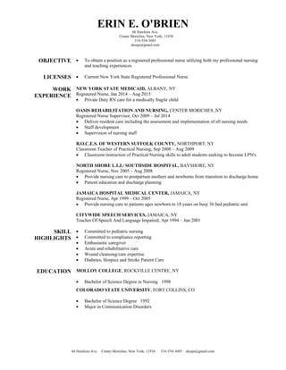 Erin OBrien resume | PDF
